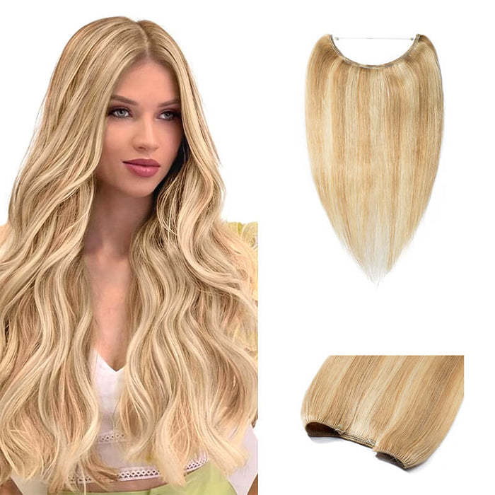 Highlights Invisible Halo Human Hair Extensions For Thin Hair