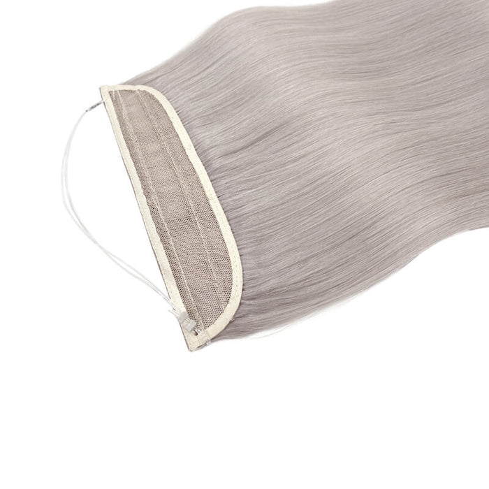 16-24" Grey Halo Extensions | Grey Human Extensions | E-LITCHI Hair