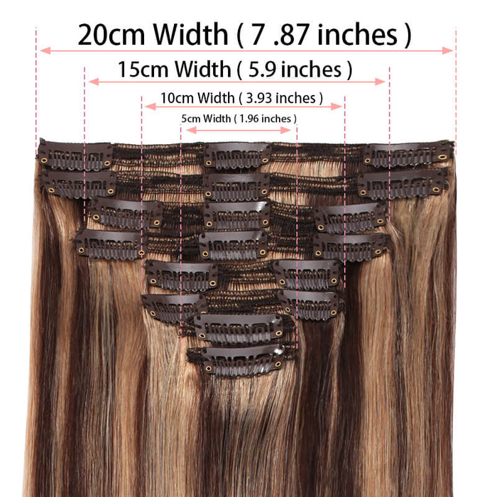 Multi Wefts Clip In Human Hair Extensions