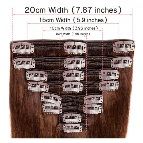 Multi Wefts Clip In Human Hair Extensions