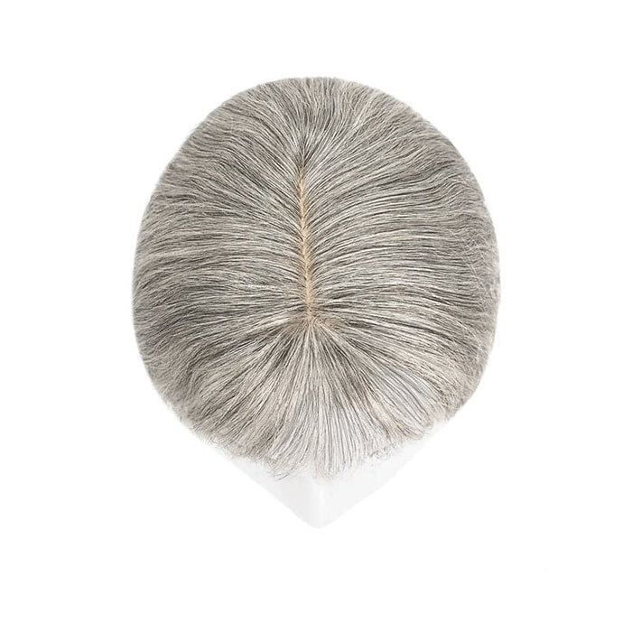 Best Salt and Pepper Grey Wavy Silk Base Topper | E-litchi